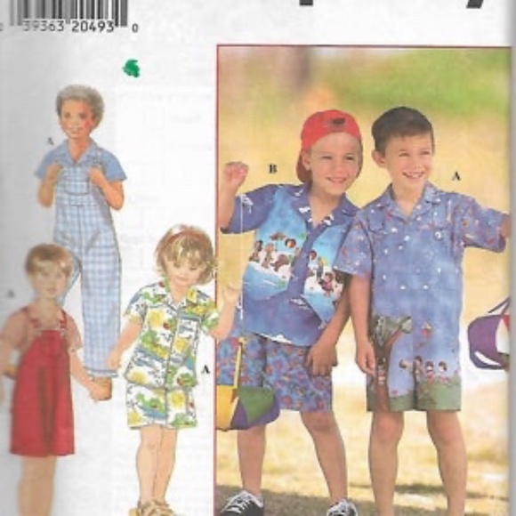 Simplicity | Other | Simplicity 776 Sewing Pattern Kids Shirt Vest ...